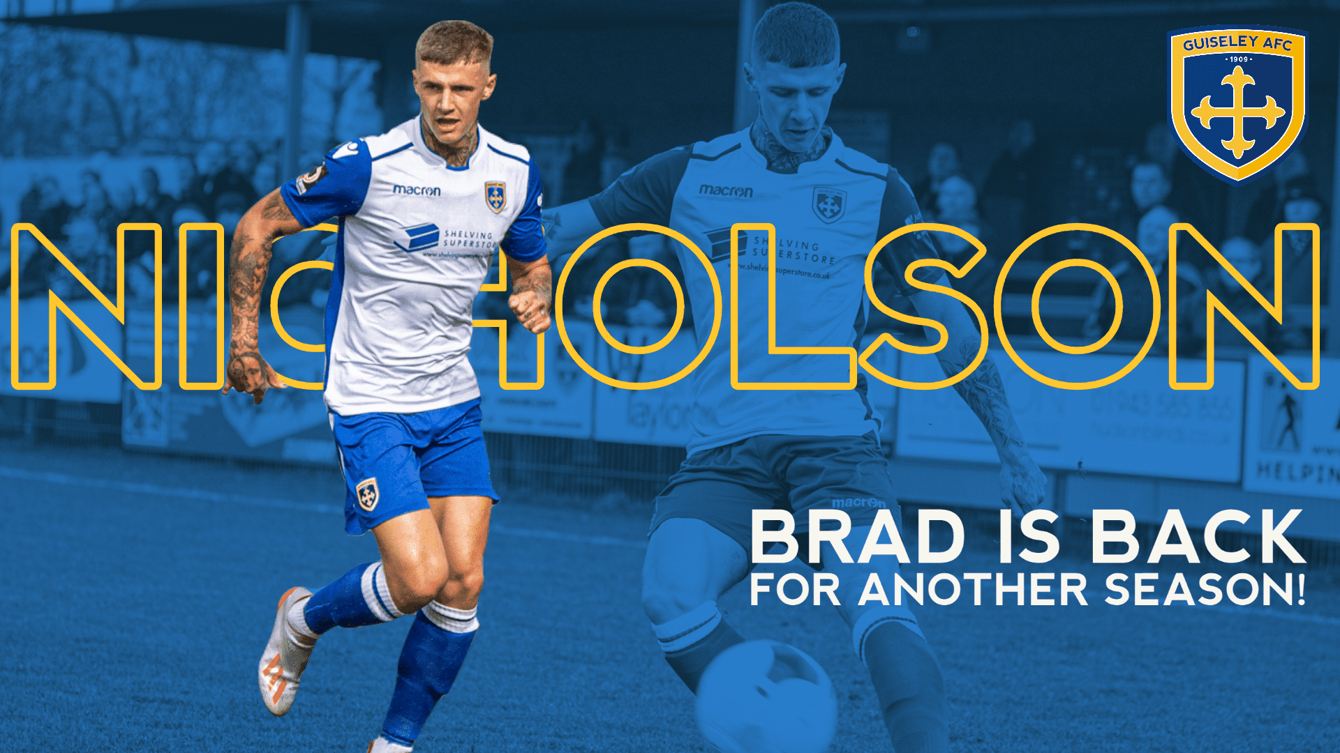 Brad Is Back - Nicholson Signs New Deal | Guiseley AFC